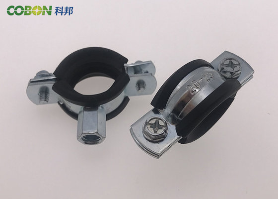 M8 + 10 Nut Steel Galvanized Galvanized Pipe Hangers Pipe Clamp With Rubber