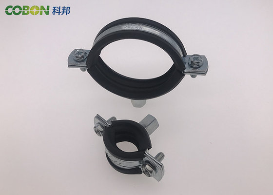 M8 + 10 Nut Steel Galvanized Galvanized Pipe Hangers Pipe Clamp With Rubber