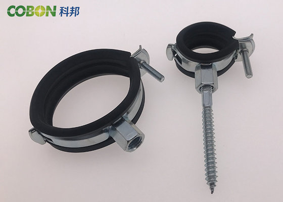 Professional Galvanized Round  Pipe Clamp Brackets Rubber Pipe Clips