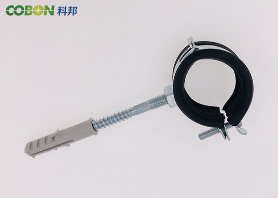 Zinc Chrome Plated Rubber Lined Clamps , 8mm - 60mm Galvanized Pipe Clamps