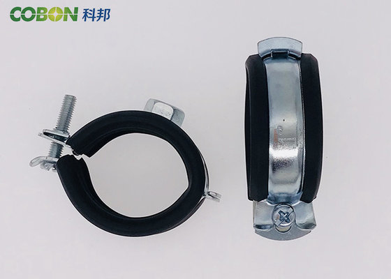 Zinc Chrome Plated Rubber Lined Clamps , 8mm - 60mm Galvanized Pipe Clamps