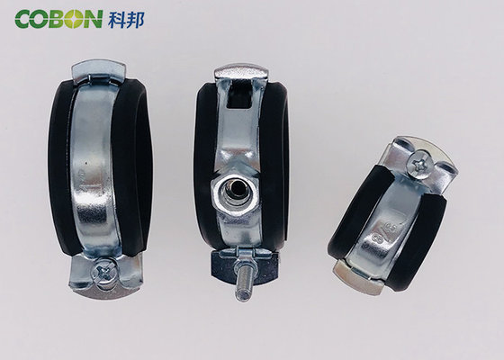 Heating M8 Rubber Insulated Metal Clamps Electro Zinc Plated With Single Ring