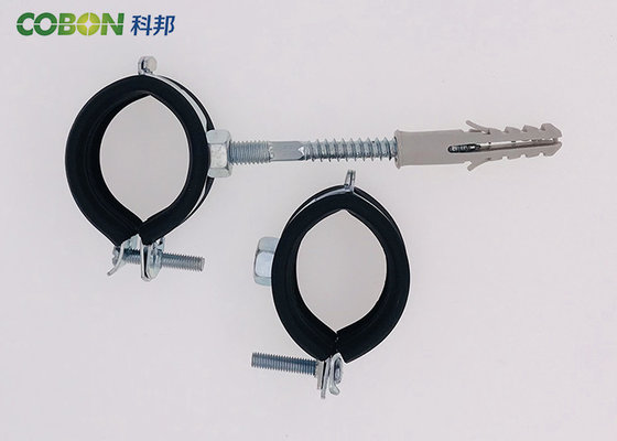 Large Diameter Rubber Lined Pipe Clips Suspension Clamp With M8 Welded Nut