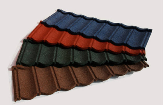China Heat Resistant Stone Coated Metal Roofing Tile Brick Red Roof Tiles distributor