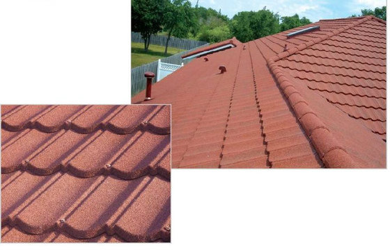 China Classic durable Stone Coated Metal Roofing Tile , Exterior architectural roofing shingle distributor