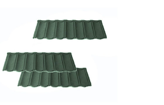 China Brown / Green Aluminum Stone Coated Metal Roofing Tile For Building distributor