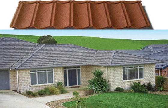 China Durable Waterproof Stone Coated Metal Roofing Tile , black / red / green roofing sheet distributor