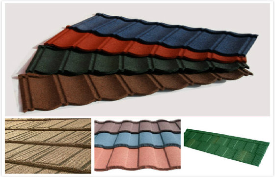 Best Seven Waves gray / orange Stone Coated Metal House Roof Tiles For Decoration / resort