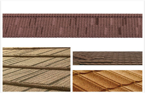 China Roman / Grid Stone Chip Coated Steel Roof Tiles / Wood Grain roofing shingle distributor