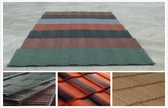 China Grid / Wave Stone Coated Lightweight Metal Roof Tiles , architectural european roof tile distributor