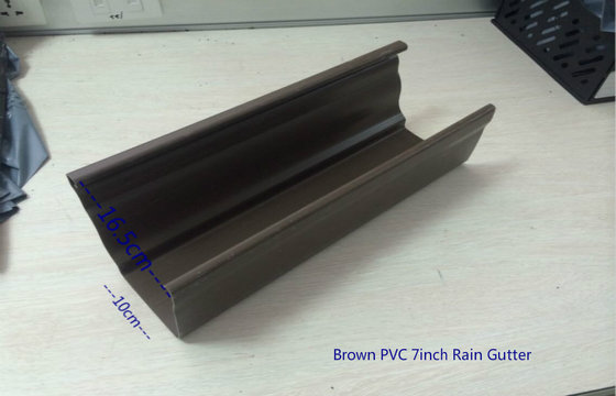 China Brown PVC Rainwater Gutters , Single Wall Rain Drainage System distributor