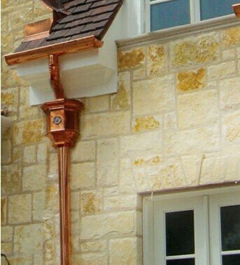 China Semi-circle Copper Rain Gutter / Rain Gutters Downspouts 3” Round distributor