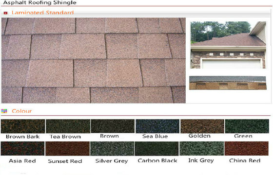 cheap Laminated Fiberglass building asphalt roofing shingles / roofing tiles