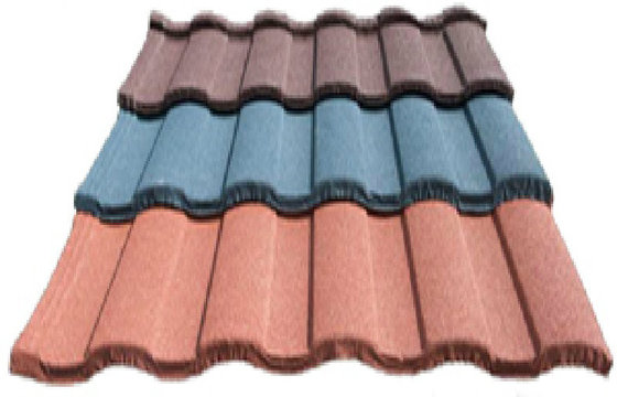 cheap Wave Corrugated Double Roman Roof Tiles / colorful Stone Coated Metal Roofing sheet