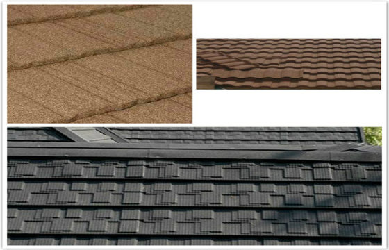 cheap ECO Classic Aluminum / Zinc Colorful Stone Coated Metal Roof Tiles for building mansion
