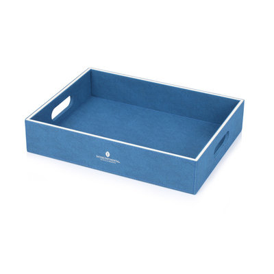 hotel leather sets blue / white pu compedium folder  for 5-star hotel guest supply