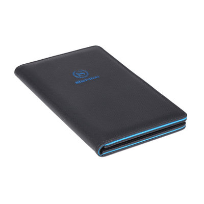 odm blue black faux leather service directory folder for 5 star motel