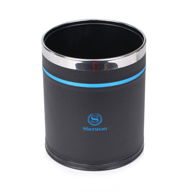 Fire resistance black/ blue pu tissue box hotel room supplies