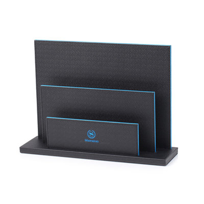 Fire resistance black/ blue pu tissue box hotel room supplies