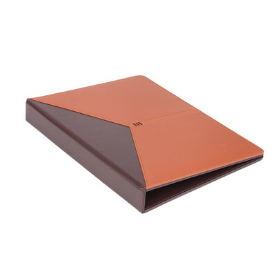 double brown dark leather sachet holder for 5-star hotel guest room