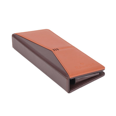 double brown dark leather sachet holder for 5-star hotel guest room
