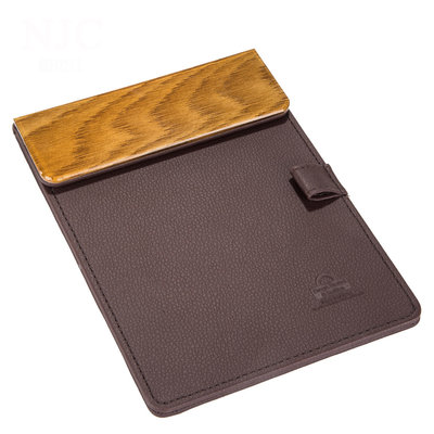 brown luxury trapezoid faux leather hotel room trash cans manufacturer for hotel amenities