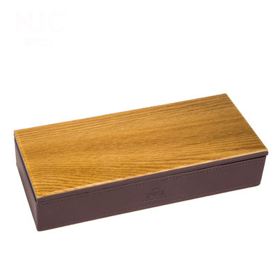 brown luxury trapezoid faux leather hotel room trash cans manufacturer for hotel amenities