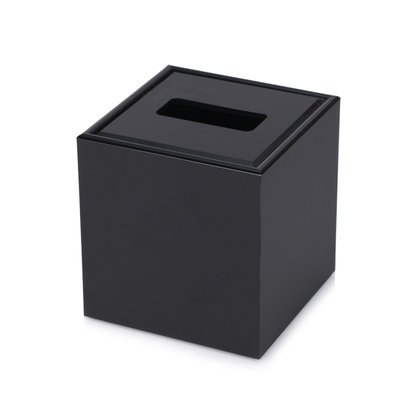 Free sample 240*125*65mm black oblong hotel  tissue box cover