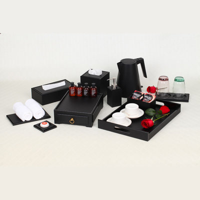 Free sample 240*125*65mm black oblong hotel  tissue box cover