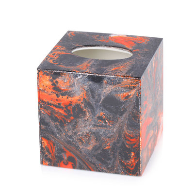 Deluxe hotel flat black red mixed resin table tray decor