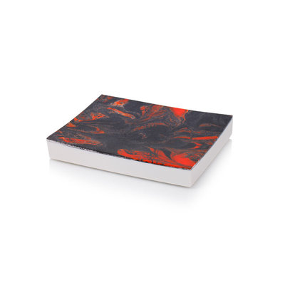 Deluxe hotel flat black red mixed resin table tray decor