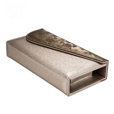 print flower beige leather tv remote controller holder for hotel supply