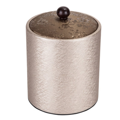 China beige flower pu leatherette ice bucket factory for 5-star hotel guest supply