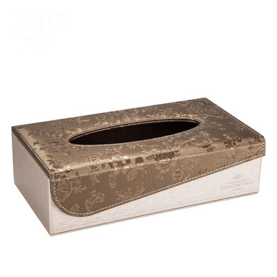China beige flower pu leatherette ice bucket factory for 5-star hotel guest supply
