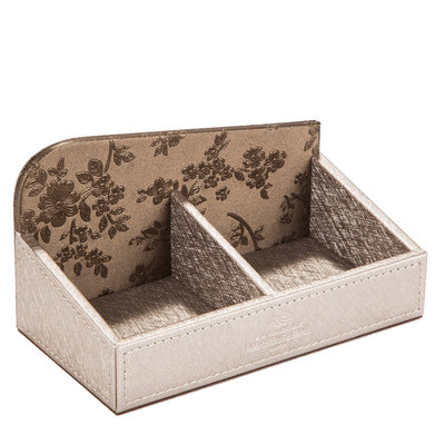 China beige flower pu leatherette ice bucket factory for 5-star hotel guest supply