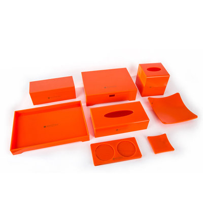 Custom orange  pmma acrylic decorative trays manufacturer for hotel supply