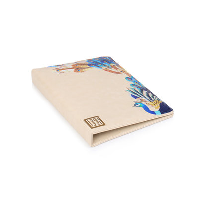 beige print animal pattern  hotel leather memo box case supplies for 5-star hotel