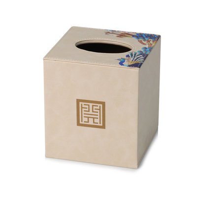 beige print animal pattern  hotel leather memo box case supplies for 5-star hotel
