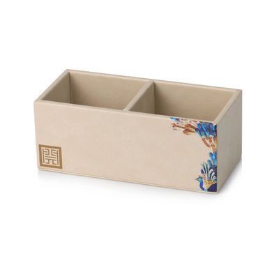beige print animal pattern  hotel leather memo box case supplies for 5-star hotel