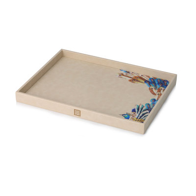 beige print animal pattern  hotel leather memo box case supplies for 5-star hotel