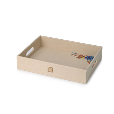 beige print animal pattern  hotel leather memo box case supplies for 5-star hotel