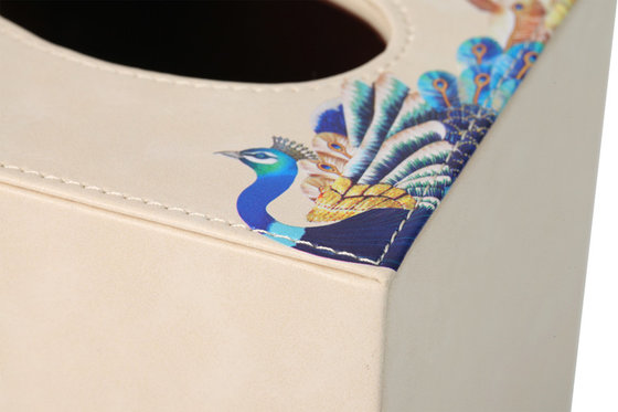 beige print animal pattern  hotel leather memo box case supplies for 5-star hotel