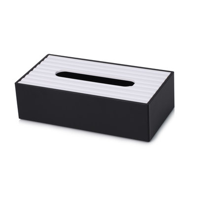 Custom made black white 85*85*20mm acrylic soap dish for 5-star hotel guest supply