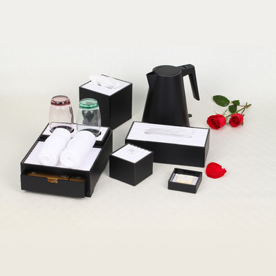 Custom made black white 85*85*20mm acrylic soap dish for 5-star hotel guest supply