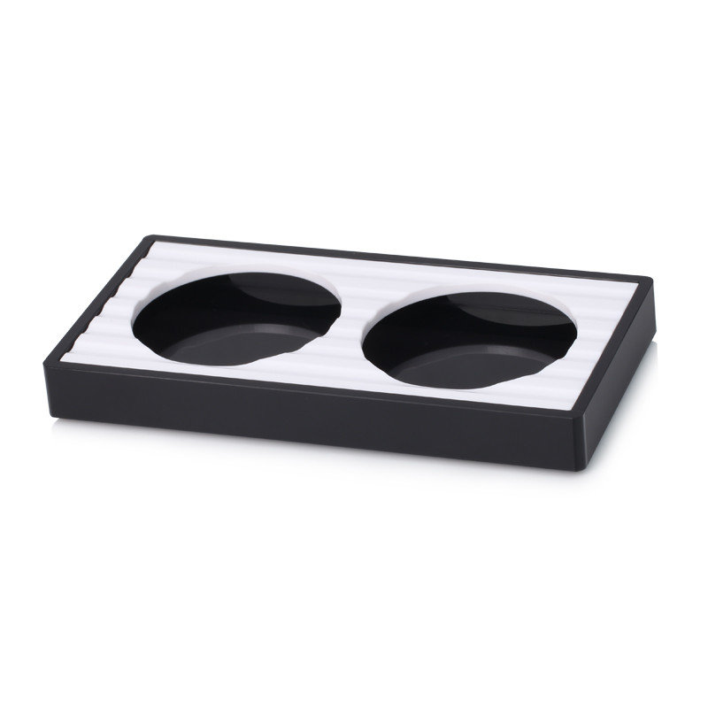 195*100*20mm  black white double acrylic cups coaster for Hyatt hotel