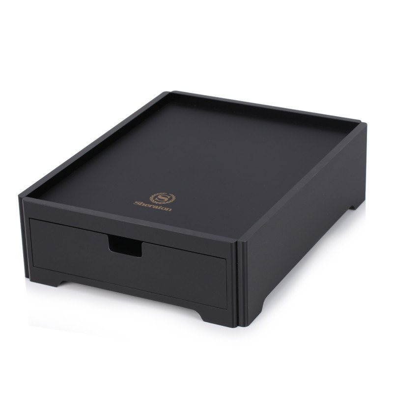 210*270*75mm Black acrylic hotel room hotel amenities box for 5-star Marriot hotel