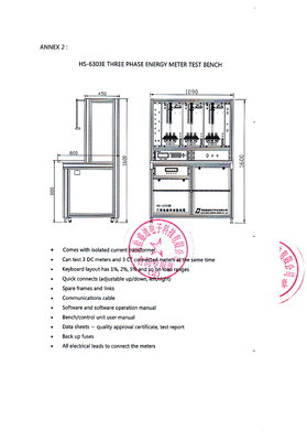 HS-6303E 3 Phase Stationary Test Bench 3 Positions,accuracy 0.05% Class,0-120A current output,close-link meter