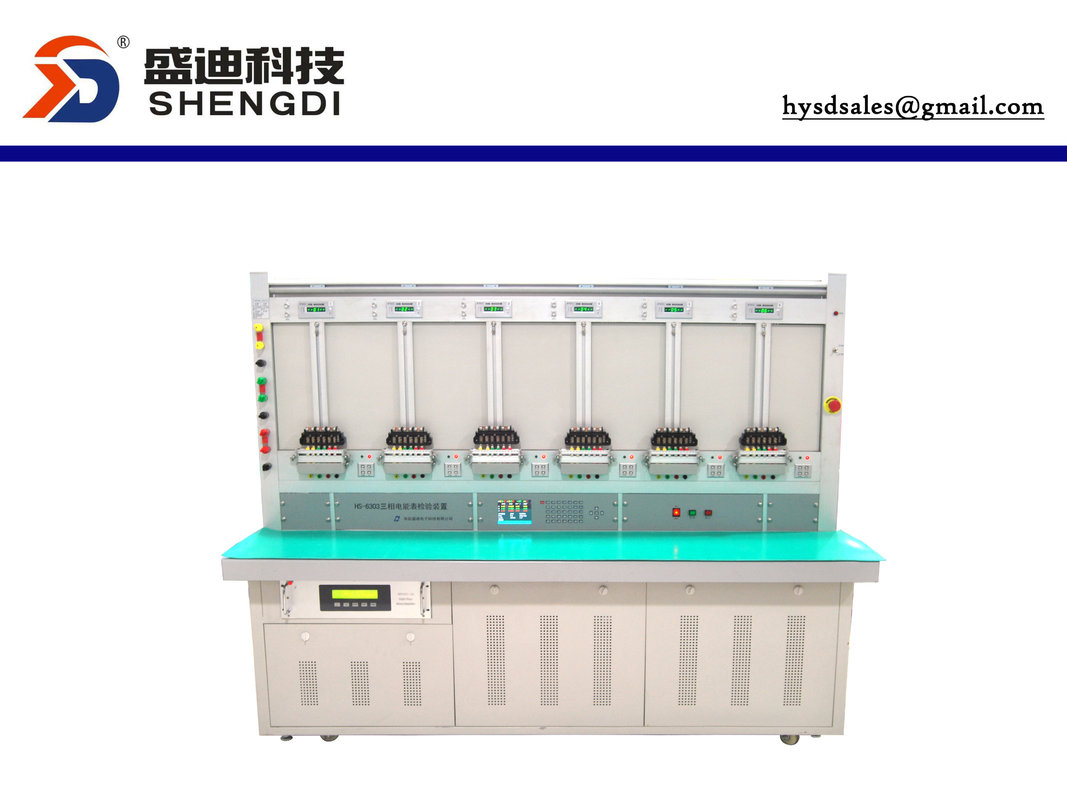 1 and 3 phase KWh meter test bench 6 position Accuracy class 0.05%, 57.7-460 Voltage 0-100 A current  45-65 Hz