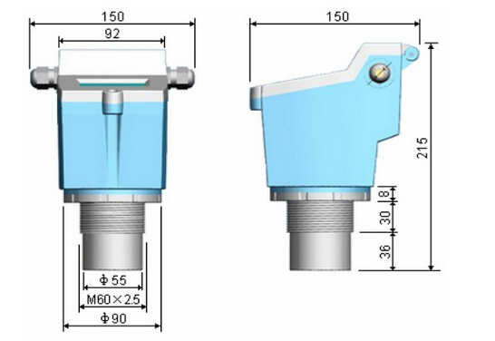 Split type ultrasonic level sensor meter MT100L