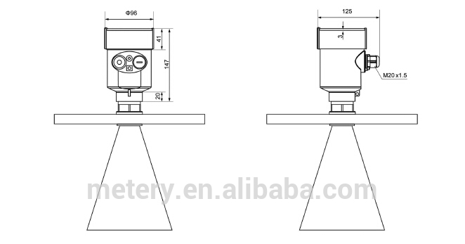 26Ghz High Frequency tank radar level sensor transmitter